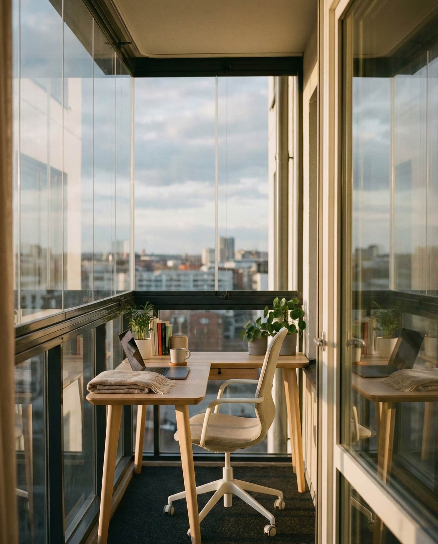 Balcony Workspace Ideas for Small Spaces Enclosed, Open, Cozy Home ...