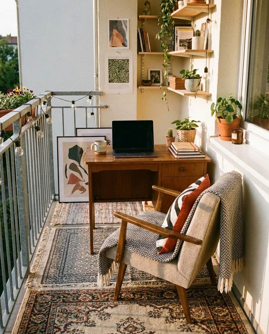 Balcony Workspace Ideas for Small Spaces Enclosed, Open, Cozy Home ...